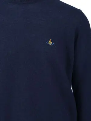 VIVIENNE WESTWOOD Orb Embroidered Crewneck Jumper - Blue