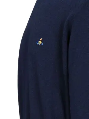 VIVIENNE WESTWOOD Orb Embroidered Crewneck Jumper - Blue