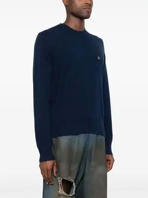 VIVIENNE WESTWOOD Orb Embroidered Crewneck Jumper - Blue