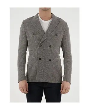 TONELLO Glen Plaid Double-breasted Blazer