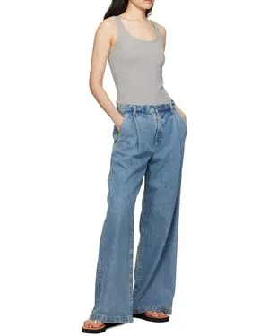 AGOLDE Ellis Pleated Wide-leg Jeans