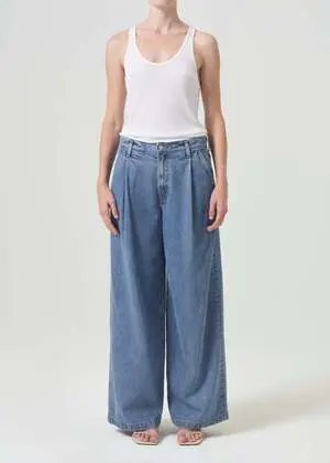 AGOLDE Ellis Pleated Wide-leg Jeans