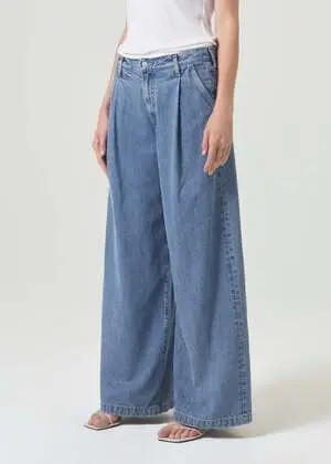 AGOLDE Ellis Pleated Wide-leg Jeans