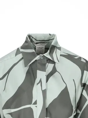 Max Mara Printed Maxi Dress With Shirt Collar - Green