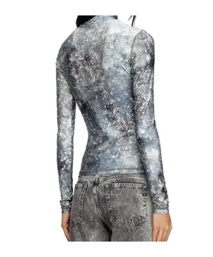 DIESEL® T-akara Long Sleeve T-shirt With Rain Print