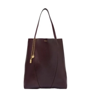 Chloé Chloe Spin Chain-Detail Tote Bag Plum