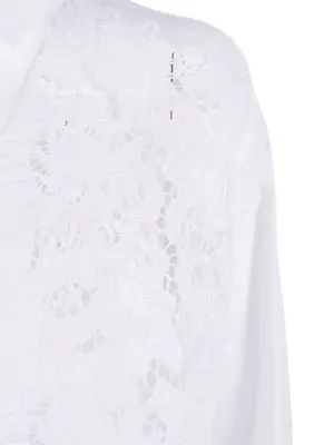 Max Mara Embroidered Long Sleeve Shirt - White
