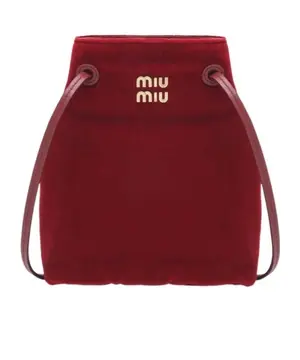 Miu Miu Logo Bucket Bag - Red