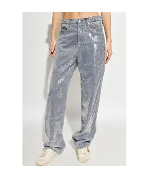 RAG  BONE Rag & Bone Sequin Detailed Straight Leg Jeans