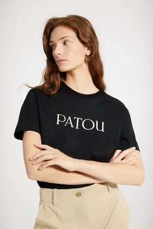 PATOU Logo Printed Crewneck T-shirt - Black