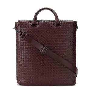 Bottega Veneta Woven Leather Handbag - Deep Red