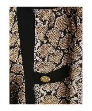 Balmain Python Print Belted Cardigan