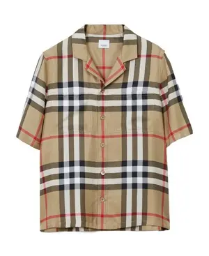 Burberry Checked Short-sleeved Shirt - Brown