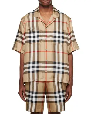 Burberry Checked Short-sleeved Shirt - Brown
