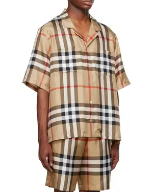 Burberry Checked Short-sleeved Shirt - Brown