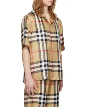 Burberry Checked Short-sleeved Shirt - Brown