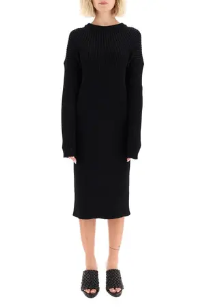 Bottega Veneta Open Back Ribbed Knit Dress