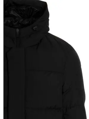Herno Drawstring Hooded Parka Coat - Black