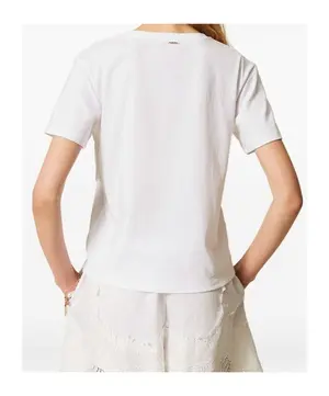 TWINSET Lace Overlay Crewneck T-shirt - No