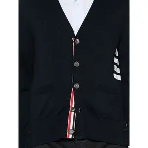 Thom Browne 4-bar V-neck Cardigan - Navy Blue