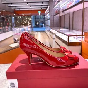 FERRAGAMO Carla 75mm Leather Pumps