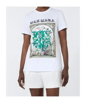 Max Mara Spadino Graphic Printed Jersey T-shirt