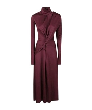 Victoria Beckham High-neck Asymmetrical Dress - Red