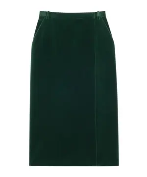 Saint Laurent Velvet Wrap Midi Skirt