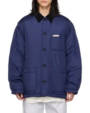 Marni Contrasting Collar Buttoned Overshirt Jacket