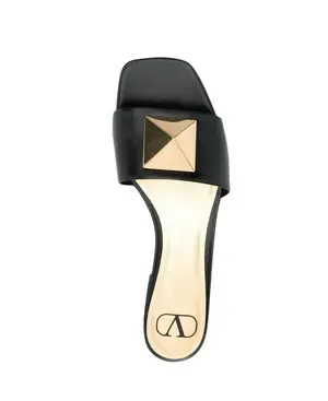 Valentino Garavani Logo Studded Flat Slides