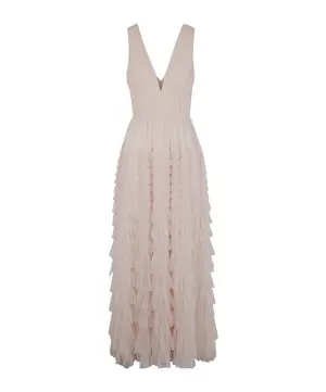 TWINSET Sleeveless V-neck Maxi Dress