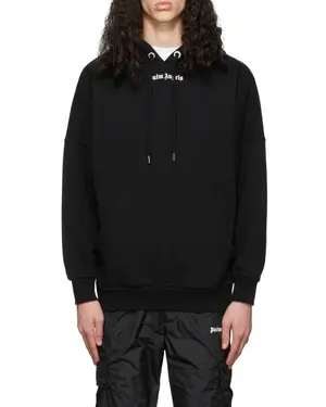 Palm Angels Logo-print Hoodie - Black