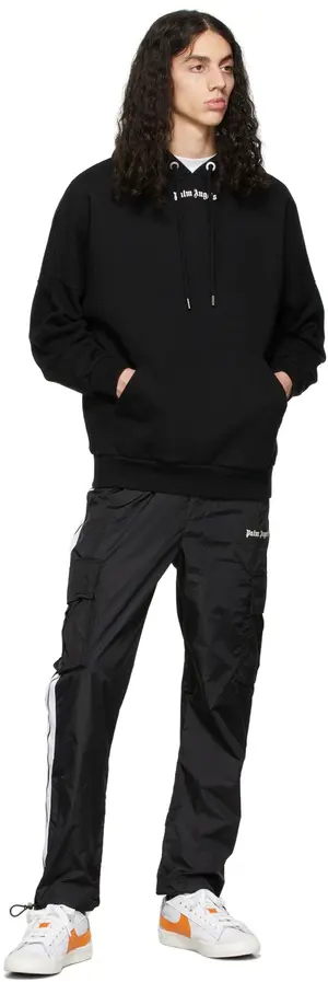 Palm Angels Logo-print Hoodie - Black