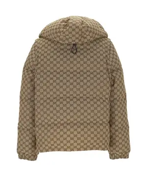 Gucci Gg Motif Padded Hooded Jacket