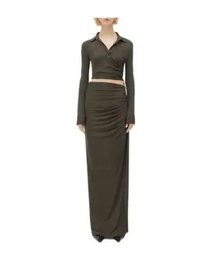 Bottega Veneta Cut-out Waist Maxi Dress - Olive
