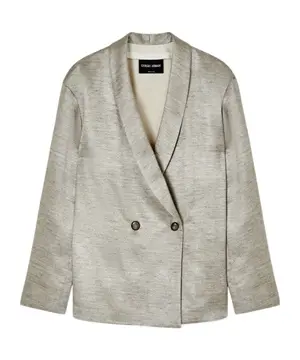 Giorgio Armani Double-breasted Jacket With Shawl Collar - Grey