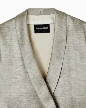 Giorgio Armani Double-breasted Jacket With Shawl Collar - Grey