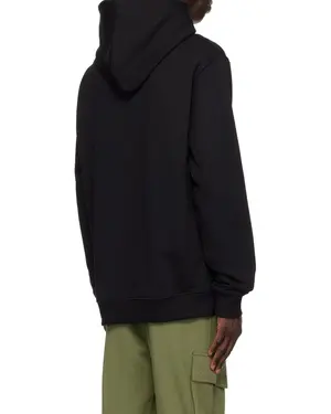Balmain Logo Detailed Drawstring Hoodie - Black