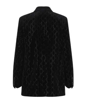 Gucci Gg Embellished Double-breasted Velvet Blazer
