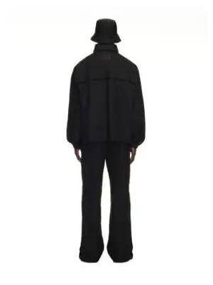 Off-White Long Sleeve Zipper Windbreaker Jacket With Logo Detail - Black