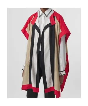 Burberry Icon Stripe Silk Cape - Multi-color