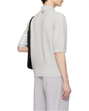 Thom Browne 4-bar Knitted Polo Shirt