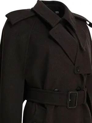 Burberry Double-breasted Belted Trench Cape - Brown