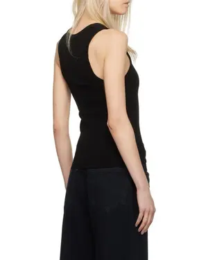 AGOLDE Poppy Sleeveless Ribbed Tank Top - Black