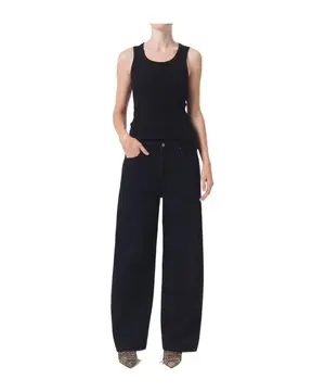 AGOLDE Poppy Sleeveless Ribbed Tank Top - Black
