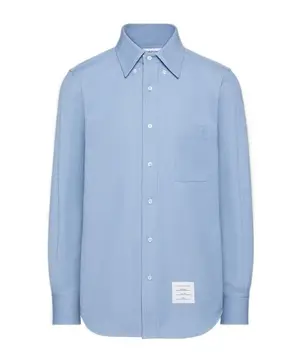 Thom Browne Collared Long-sleeve Shirt - Light Blue