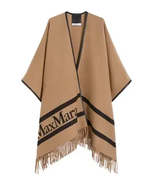 Max Mara Aris Fringed Edge Cape - Camel