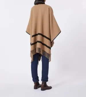 Max Mara Aris Fringed Edge Cape - Camel