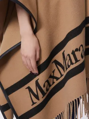 Max Mara Aris Fringed Edge Cape - Camel