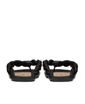 Red Valentino Twisted Strap Thong Sandals - Black